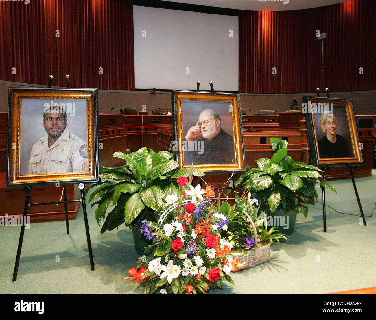 Portraits of Sgt. Hoyt Teasley, left, Judge Rowland Barnes, and Court ...