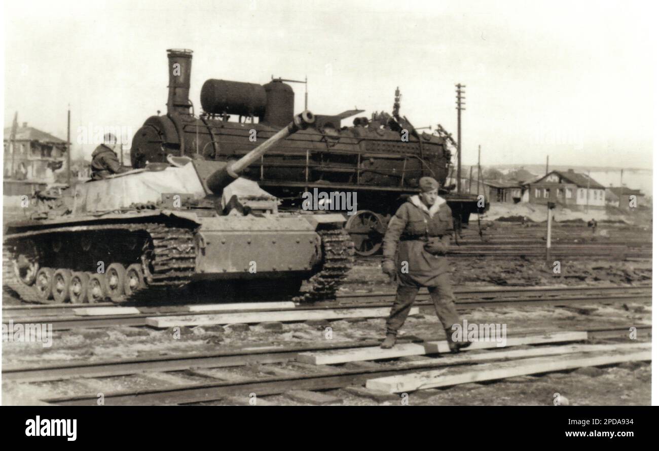 World War Two B&W photo German Troops and Assault Guns in Charkov 1943 ...