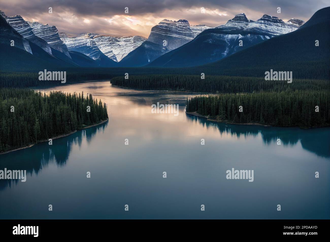 A spectacular view of Banff national park featuring snowcapped ...