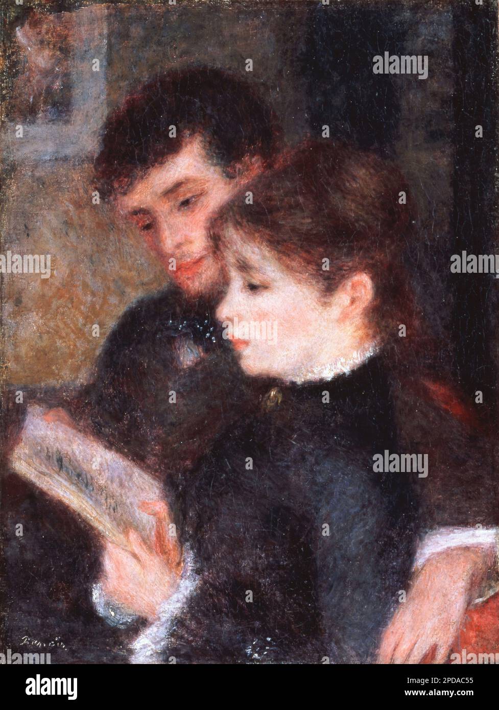 Couple Reading by Pierre-Auguste Renoir Stock Photo - Alamy