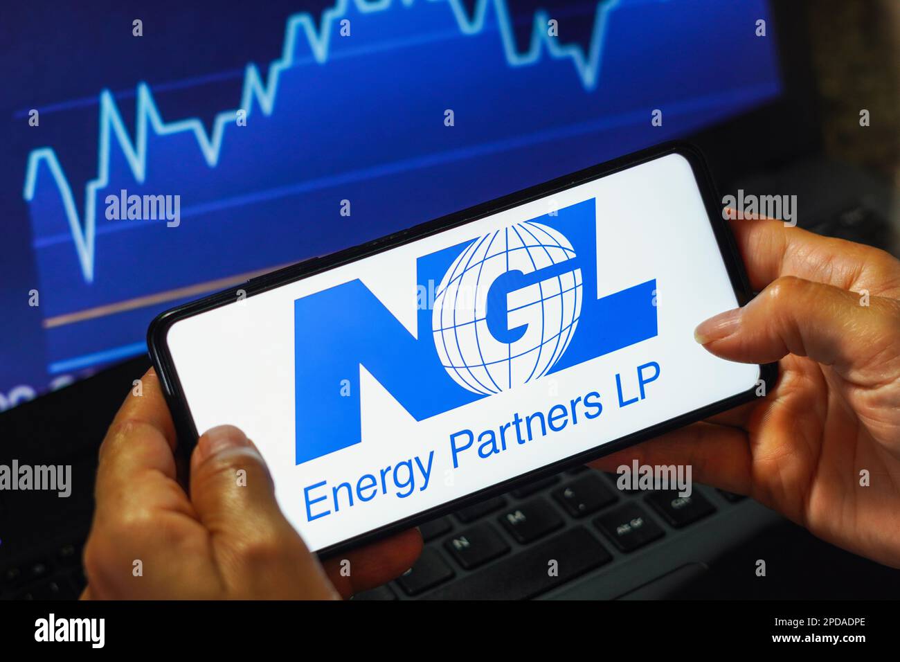 In this photo illustration, the NGL Energy Partners logo seen displayed ...