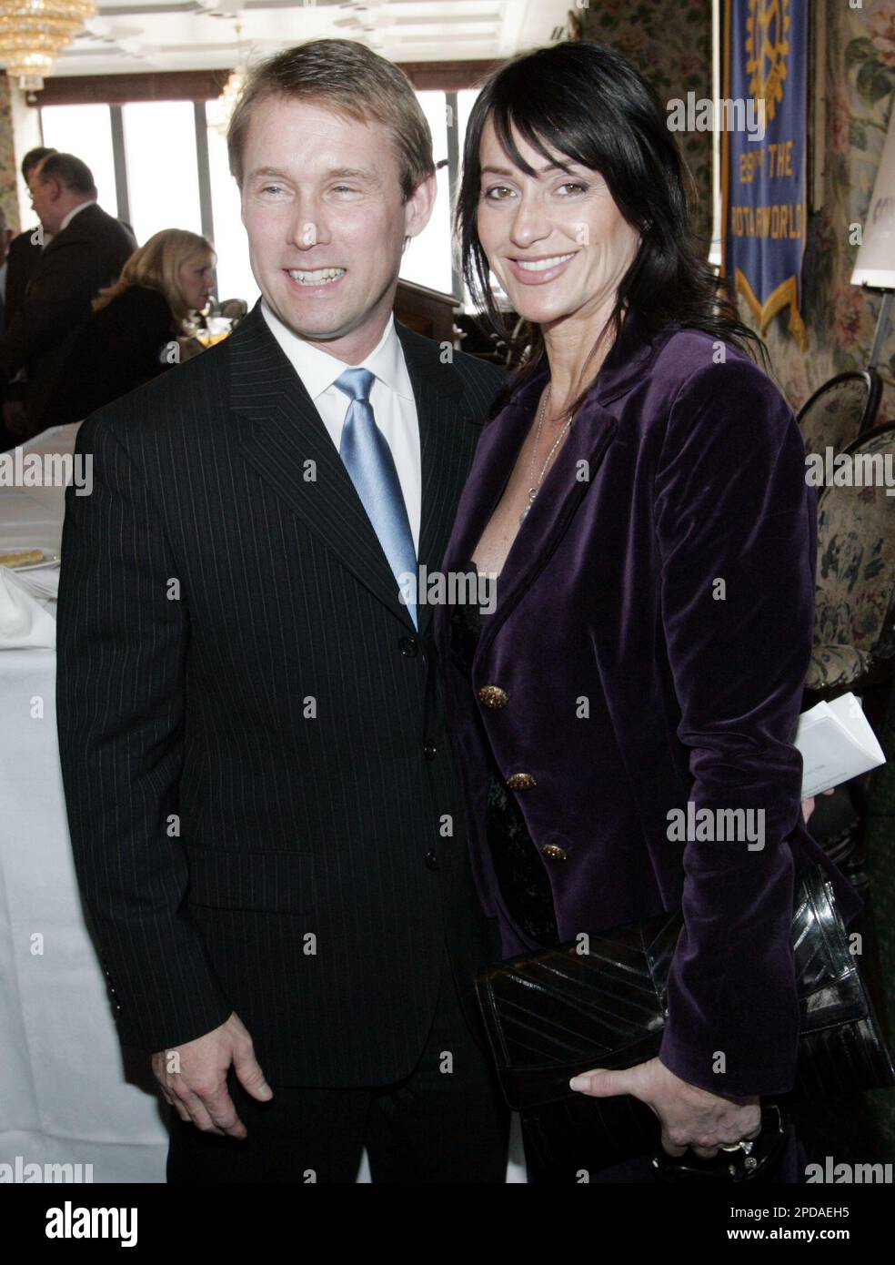 Gymnasts Bart Conner and Nadia Comaneci pose for a photo following an ...