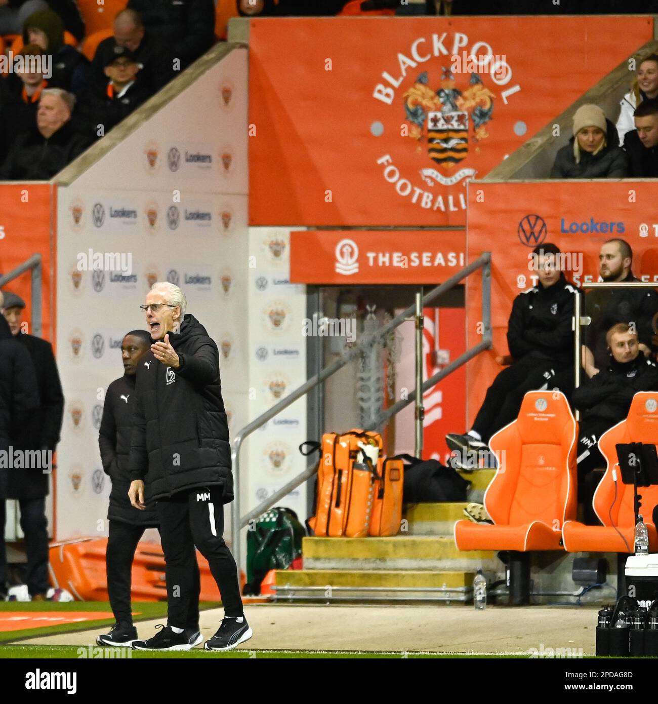 Blackpool, UK. 14th Mar, 2023. Blackpool Manager Mick McCarthy during ...