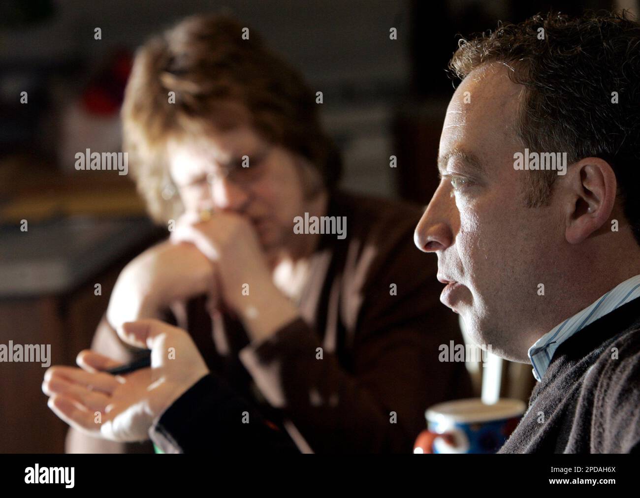 Dominic DiPuccio, right, talks about his sister Rosemarie, as his ...