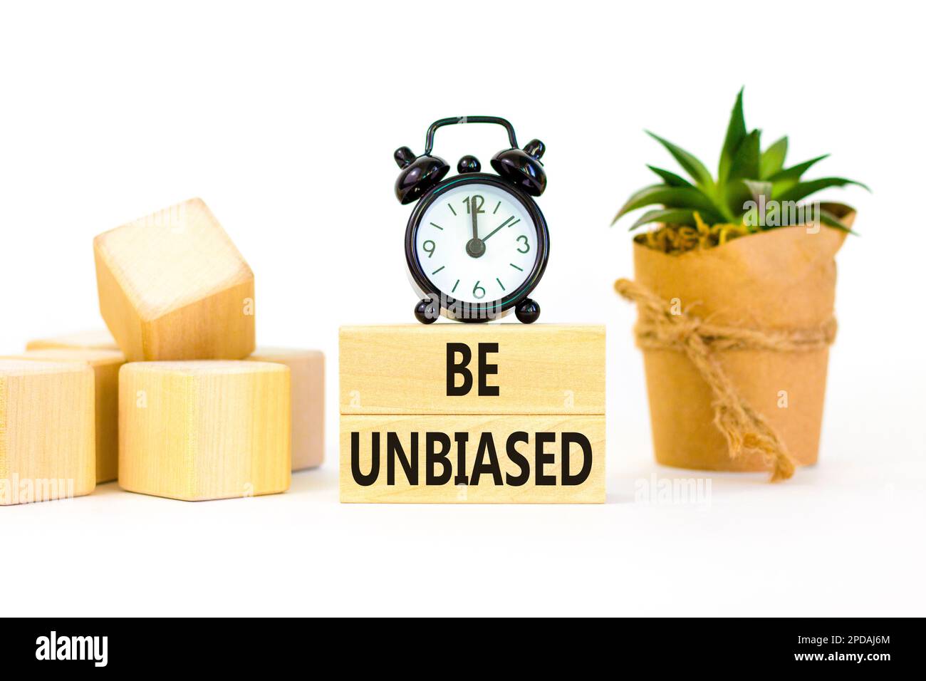 Be unbiased symbol. Concept words Be unbiased on wooden block ...