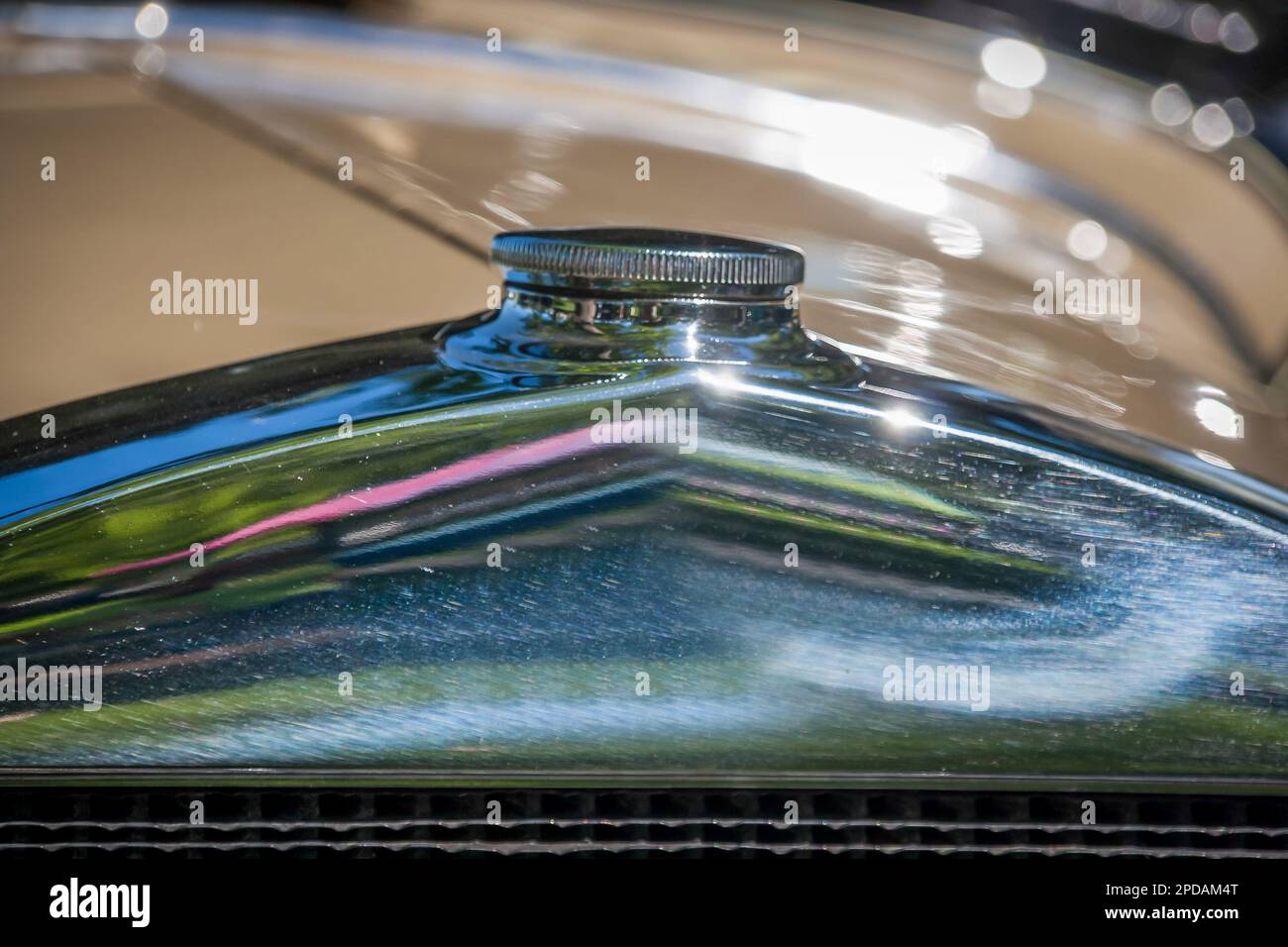 Radiator cap on antique automobile Stock Photo - Alamy