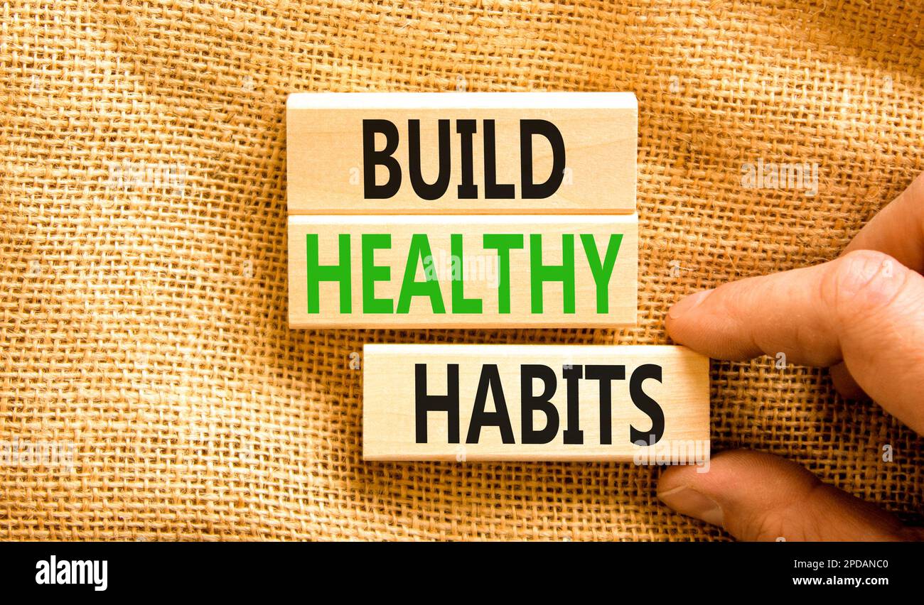 Motivation and Build healthy habits symbol. Concept words Build healthy ...