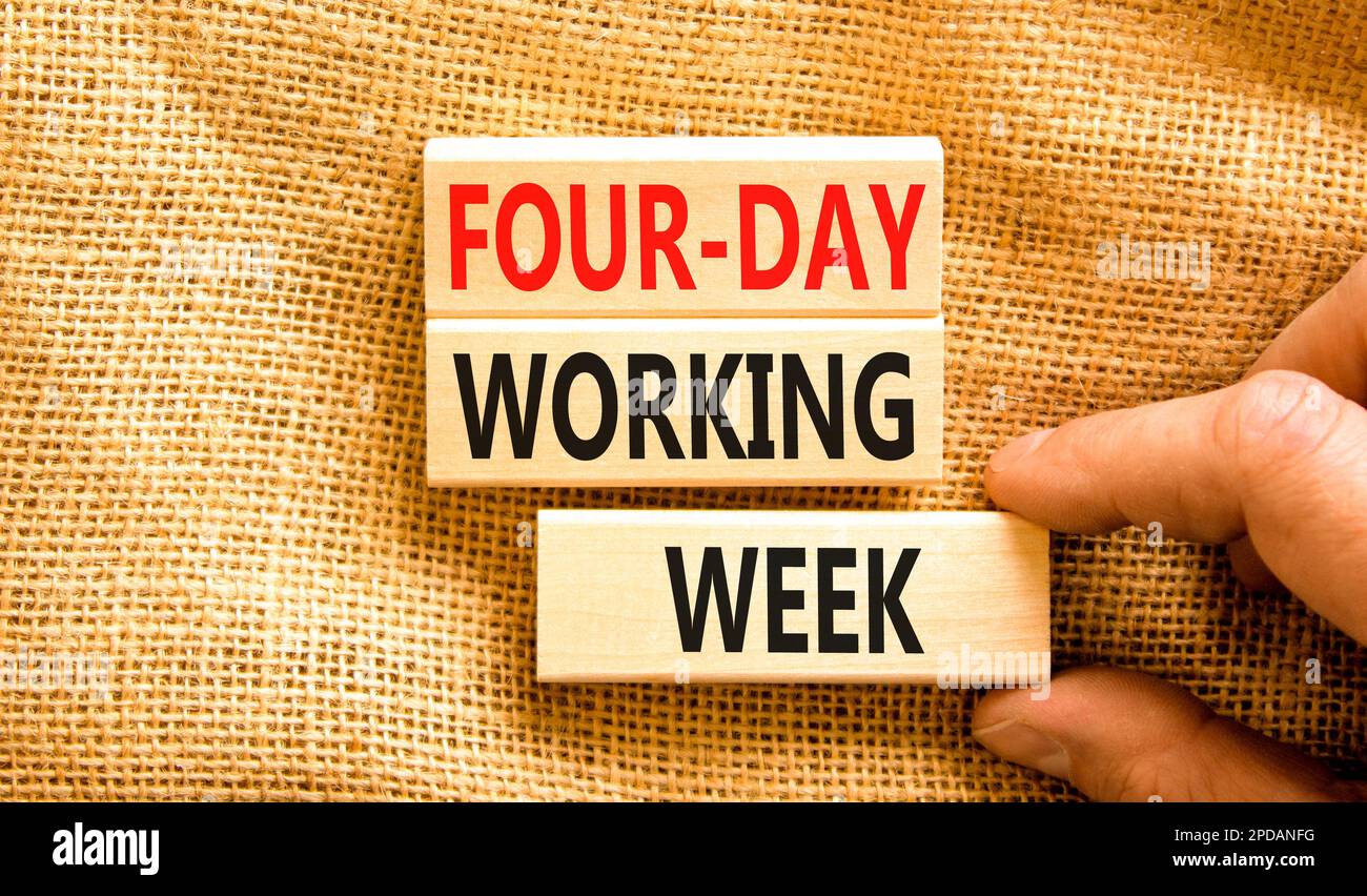 Four-day working week symbol. Concept words Four-day working week on ...