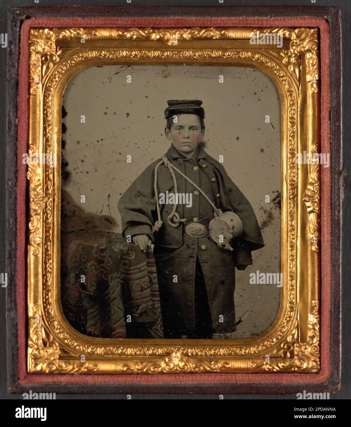 Drummer boy Johnny Jacobs in Union uniform with cup. Liljenquist Family ...
