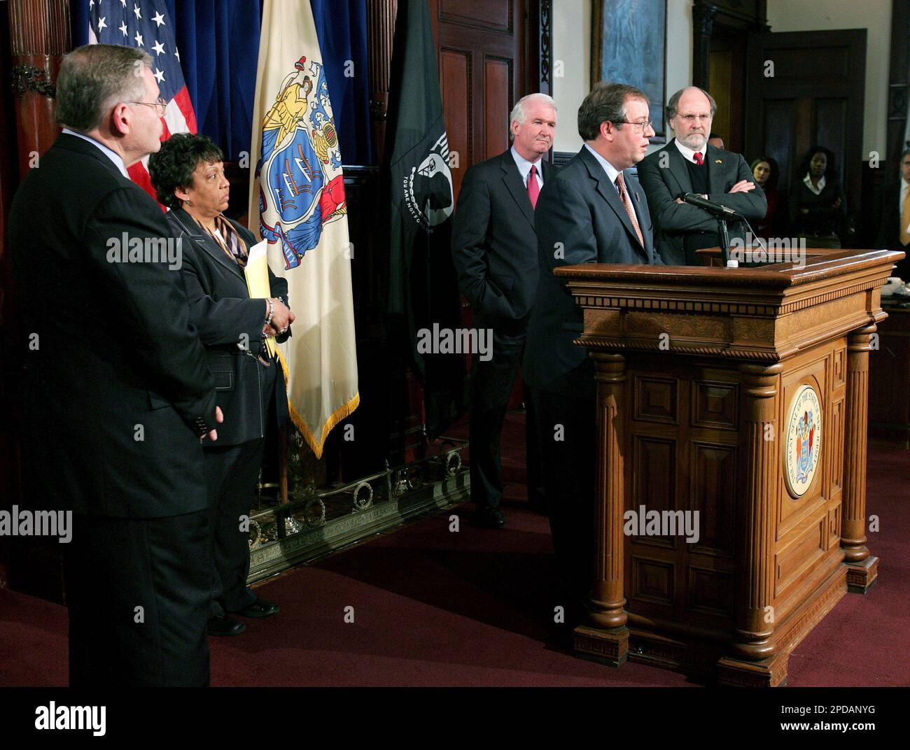 Sen. Robert Menendez, left, New Jersey Attorney General Zulima Farber ...