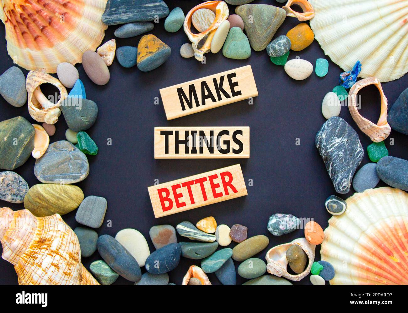 Make things better symbol. Concept words Make things better on wooden ...
