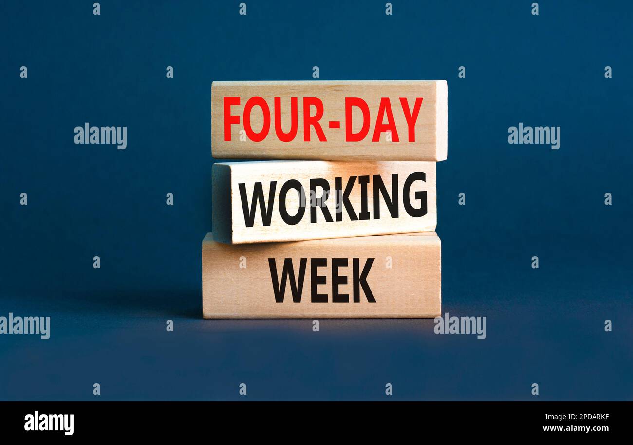 Four-day working week symbol. Concept words Four-day working week on ...