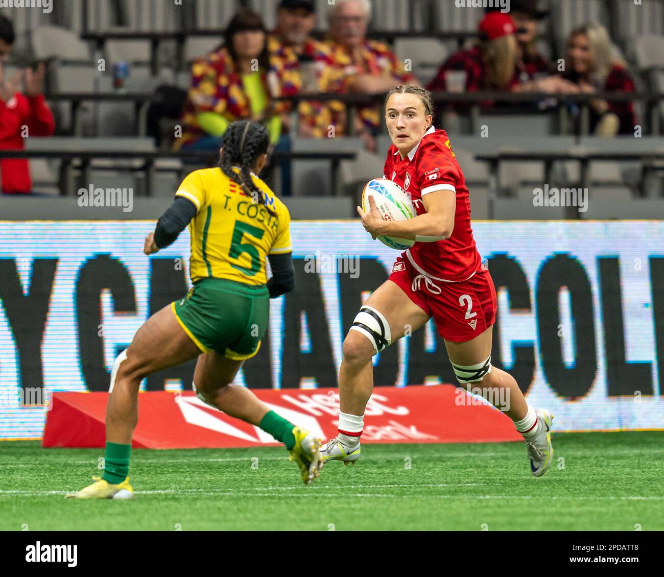 Vancouver, Canada. 4th March, 2023. Krissy Scurfield (R) of Canada runs ...