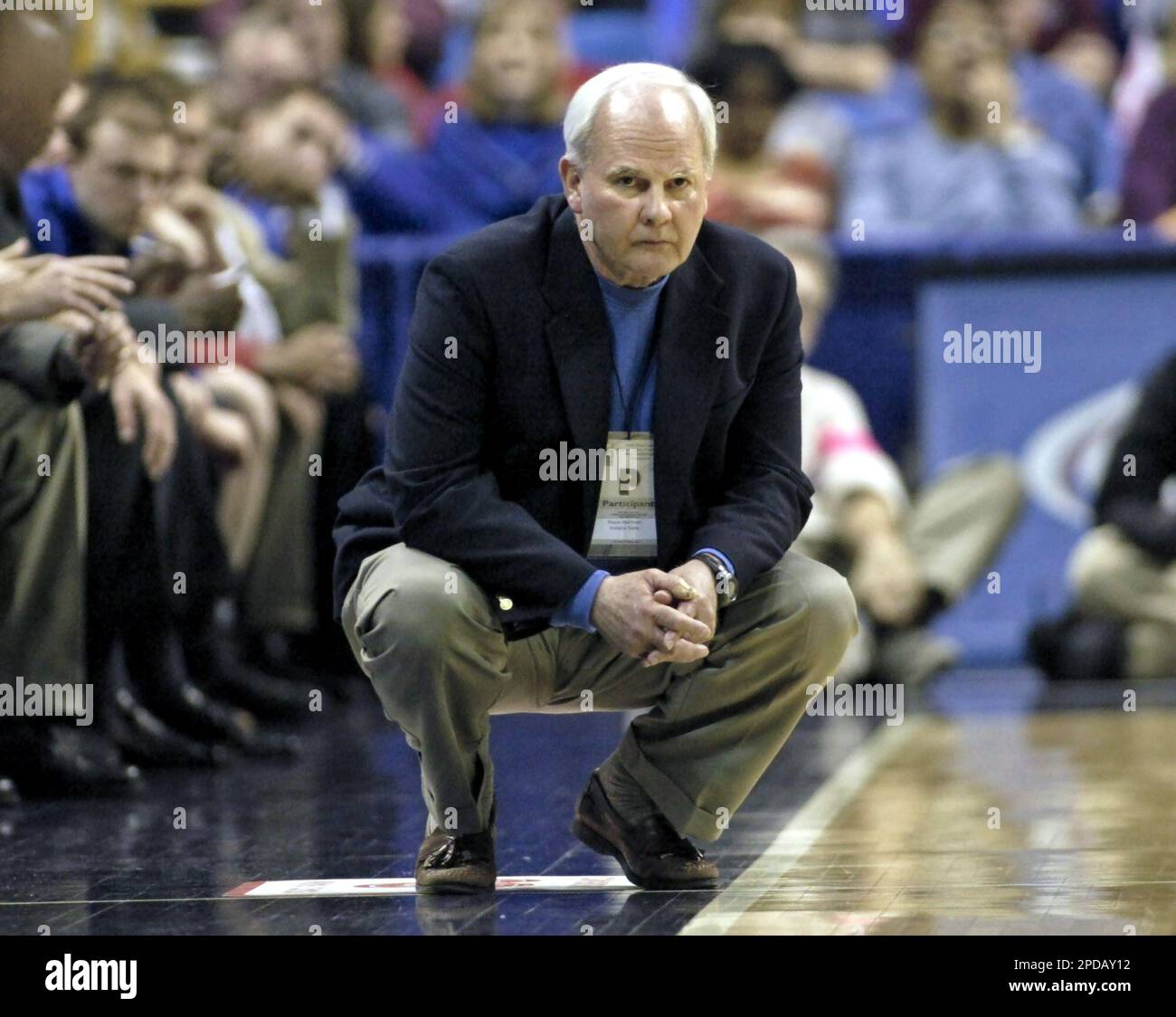 Indiana State's head coach Royce Waltman watches during the final ...