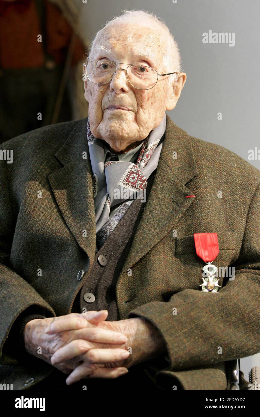 Rene Riffaud, 107, is seen in his retirement home, in Tosny, western ...