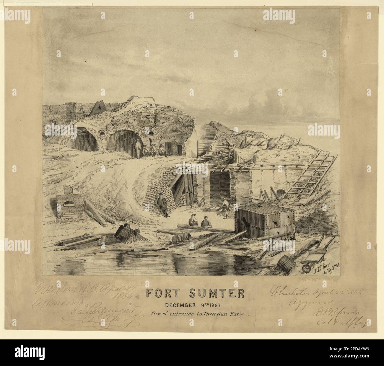 Fort Sumter, December 9th 1863, View of entrance to Three Gun Bat'y ...