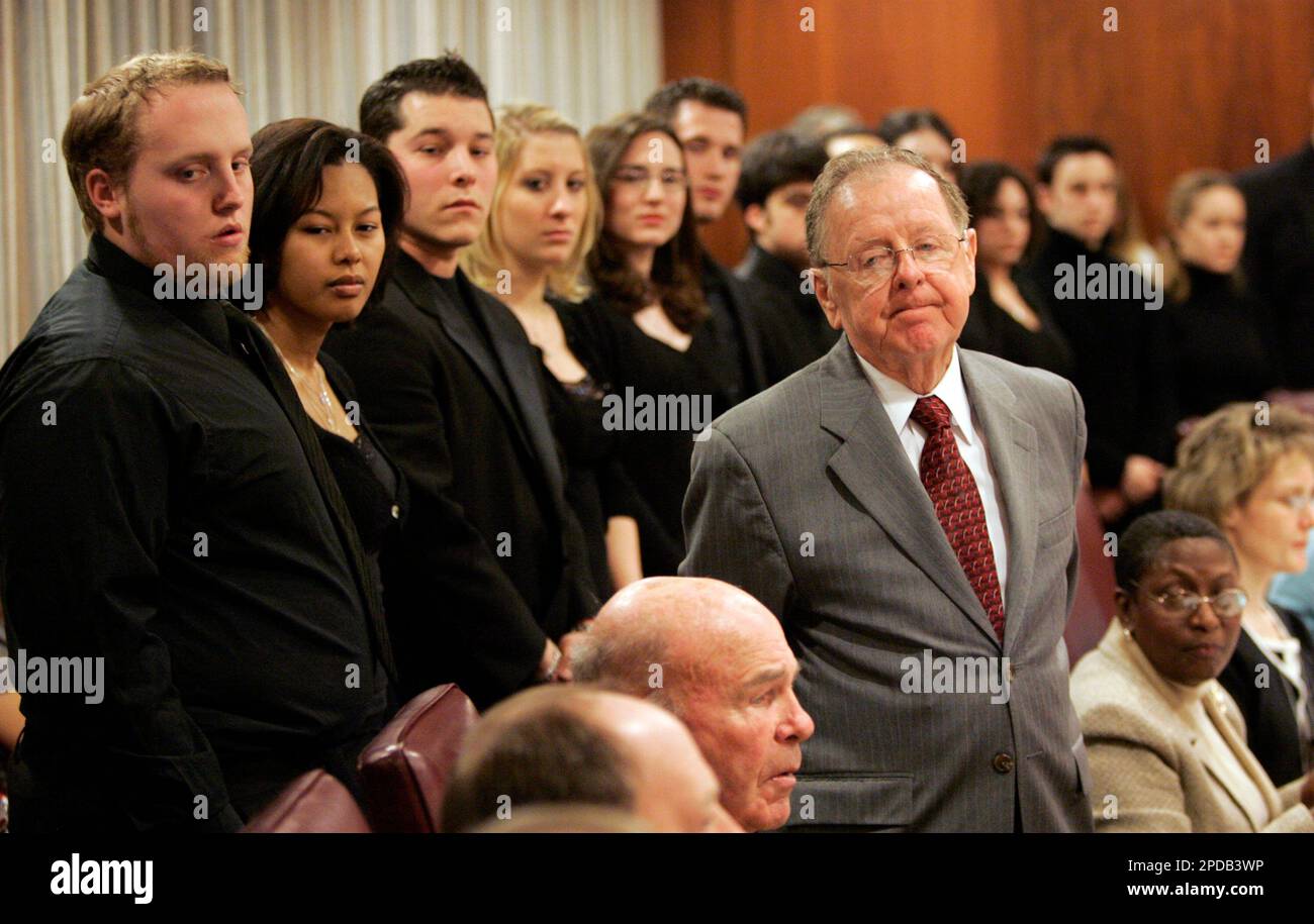 State Sen. Charles Colgan, D-Manassas, center listens to opposition to ...