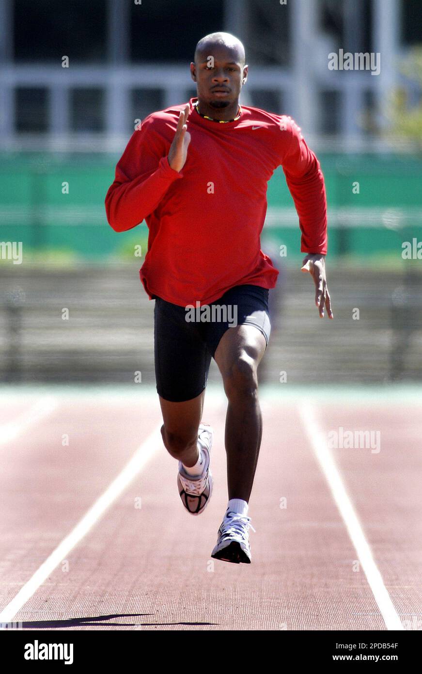 Jamaican athlete Asafa Powell who is World record holder for the 100 ...