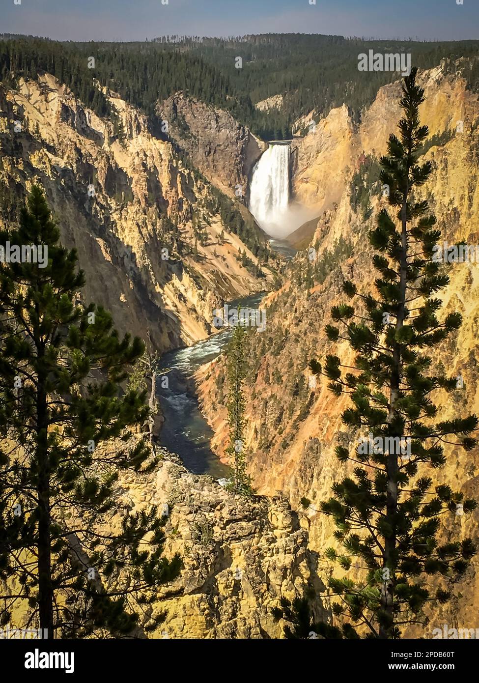 Yellowstone Falls and Yellowstone River Stock Photo - Alamy