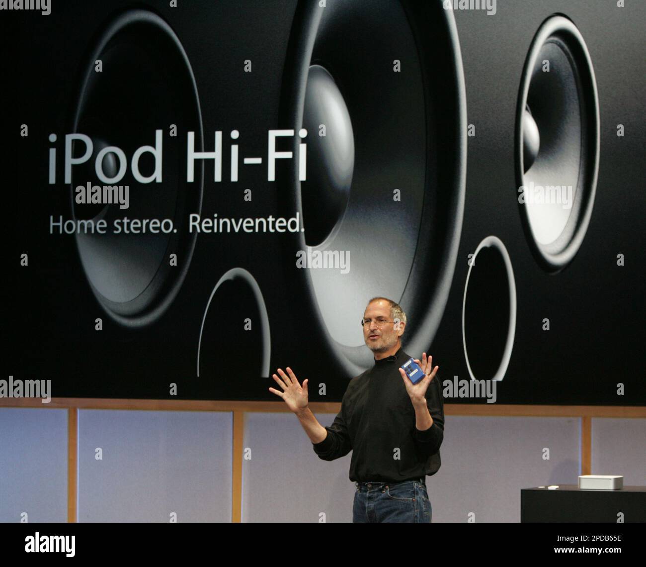 Apple Computer Inc. CEO Steve Jobs announces the new Apple iPod Hi-Fi ...