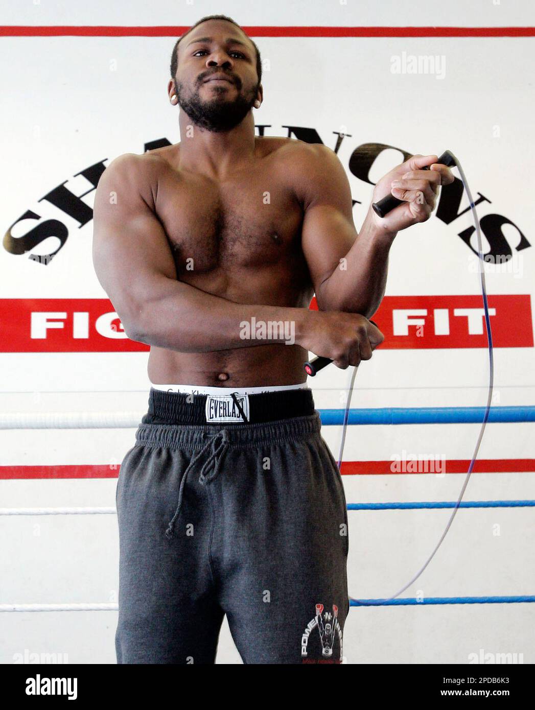 American boxer Jeff Lacy trains for his forthcoming World Boxing ...