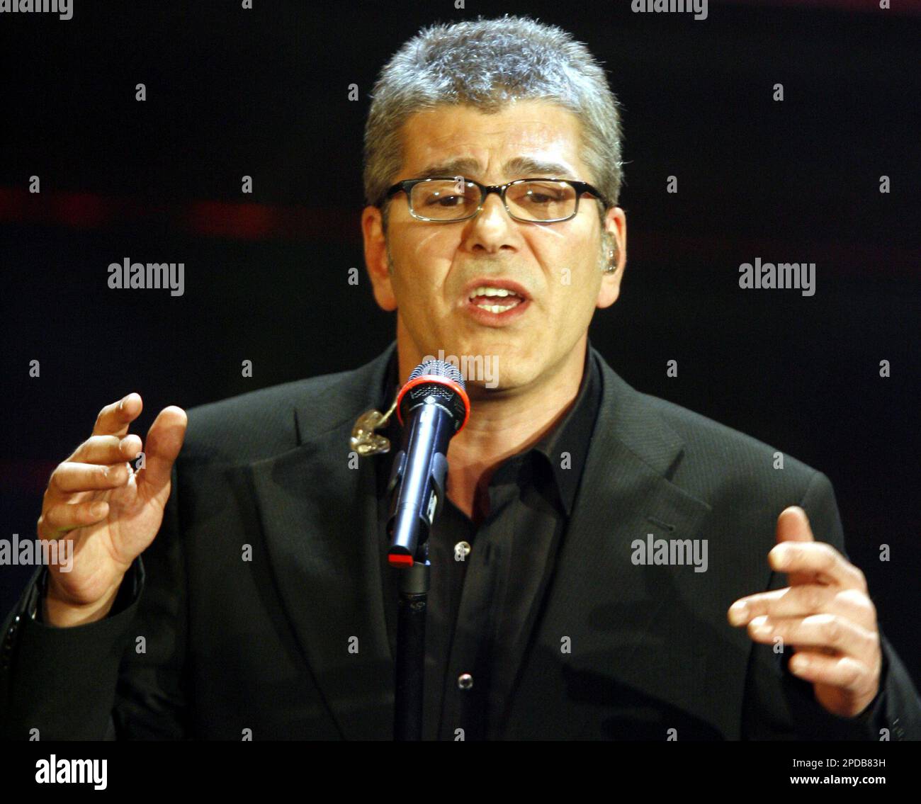 Michele Zarrillo sings "L'alfabeto degli amanti", during the opening ...