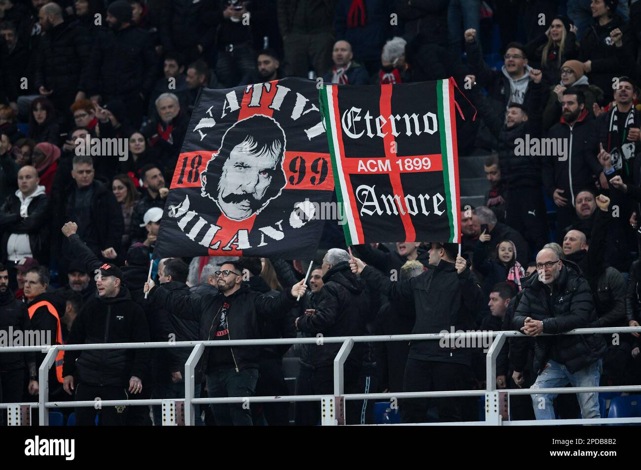 Milan, Italy. 13th Mar, 2023. Supporters of AC Milan during the Serie A ...