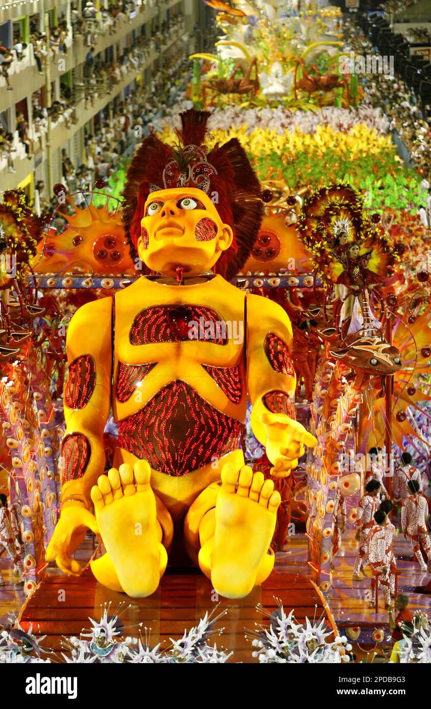 A giant float is seen during the Salgueiro samba school parade at the ...