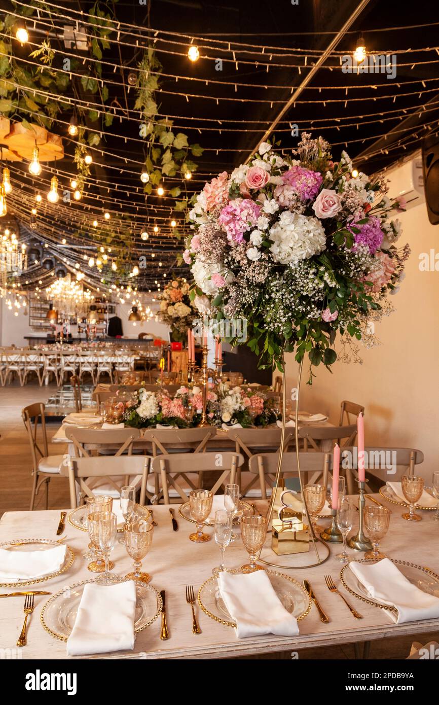 Lifestyle - Reception Hall Decorated For Social Events Stock Photo - Alamy