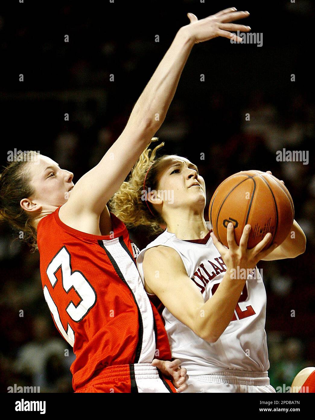 Nebraska forward Kelsey Griffin (23) tries to block the shot of ...