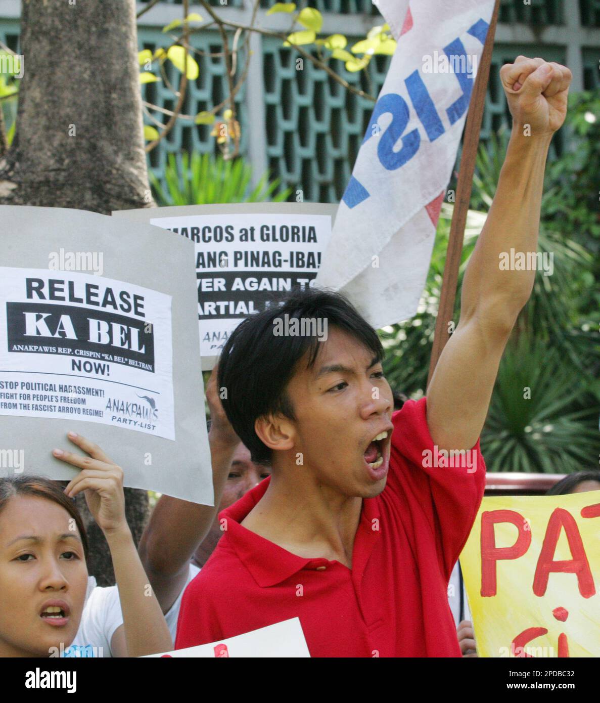 Protesters shout slogans during a rally Sunday, Feb. 26, 2006 at the ...