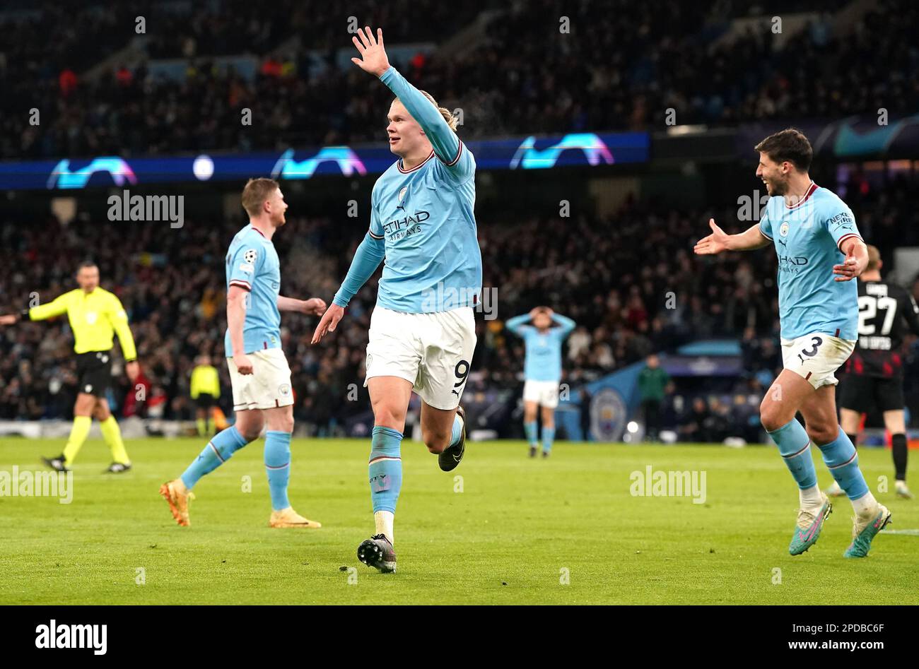 Manchester City's Erling Haaland celebrates scoring their side's sixth ...