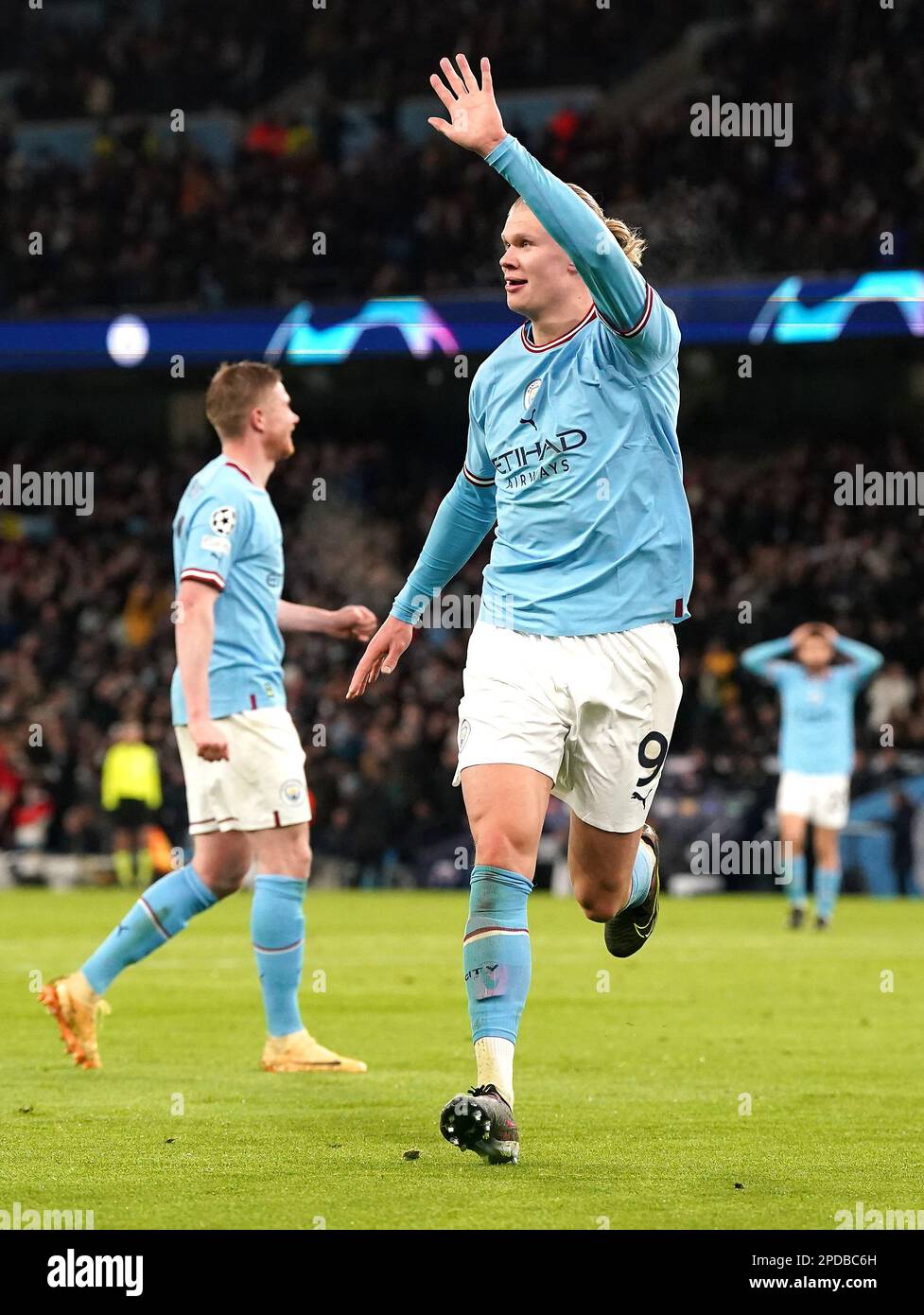 Manchester City's Erling Haaland celebrates scoring their side's sixth ...