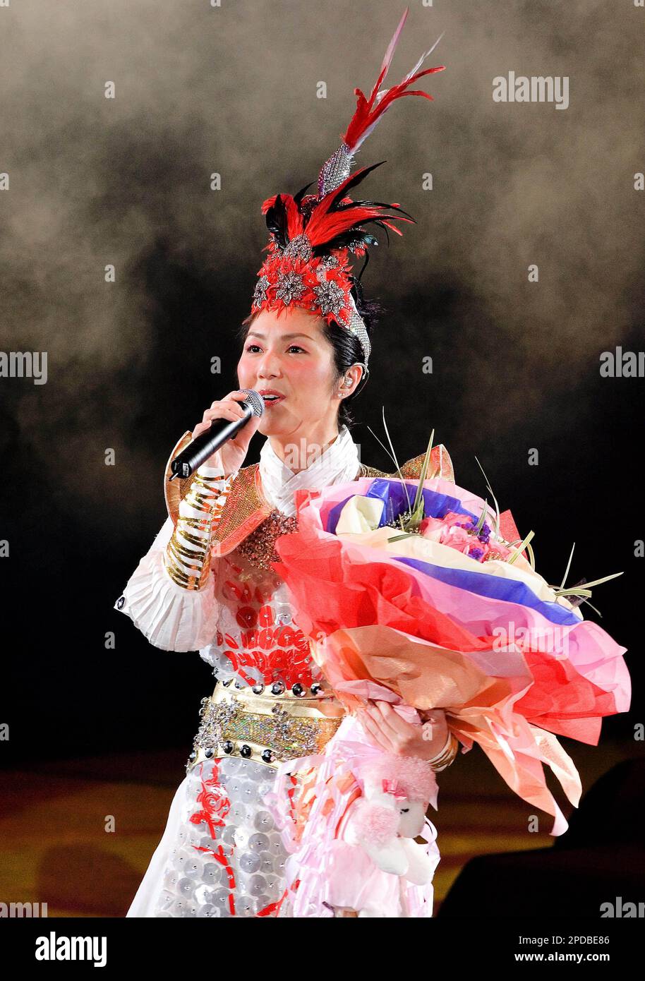 Hong Kong singer Miriam Yeung sings as she performing her CNY joint ...