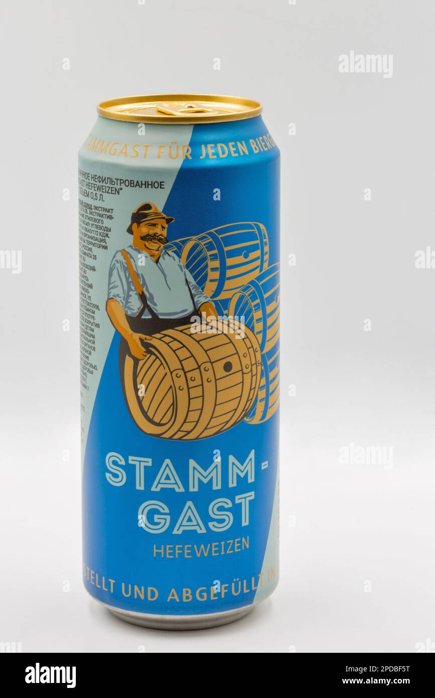 Kyiv, Ukraine - June 18, 2022: Studio shoot of German Stamm-Gast lager ...