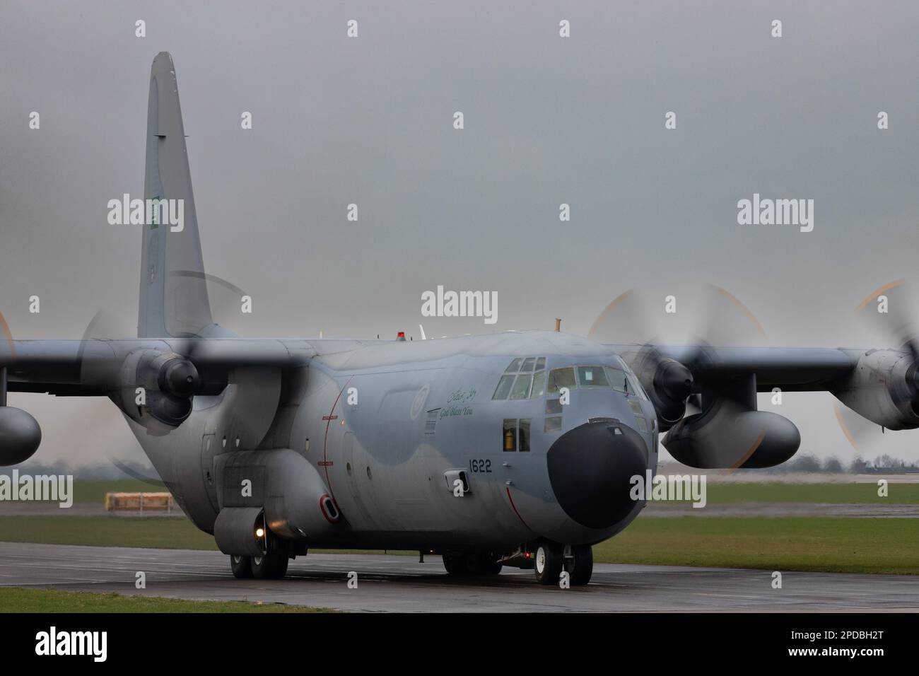 Royal Saudi Air Force Hercules taxiing at RAF Waddington during ...