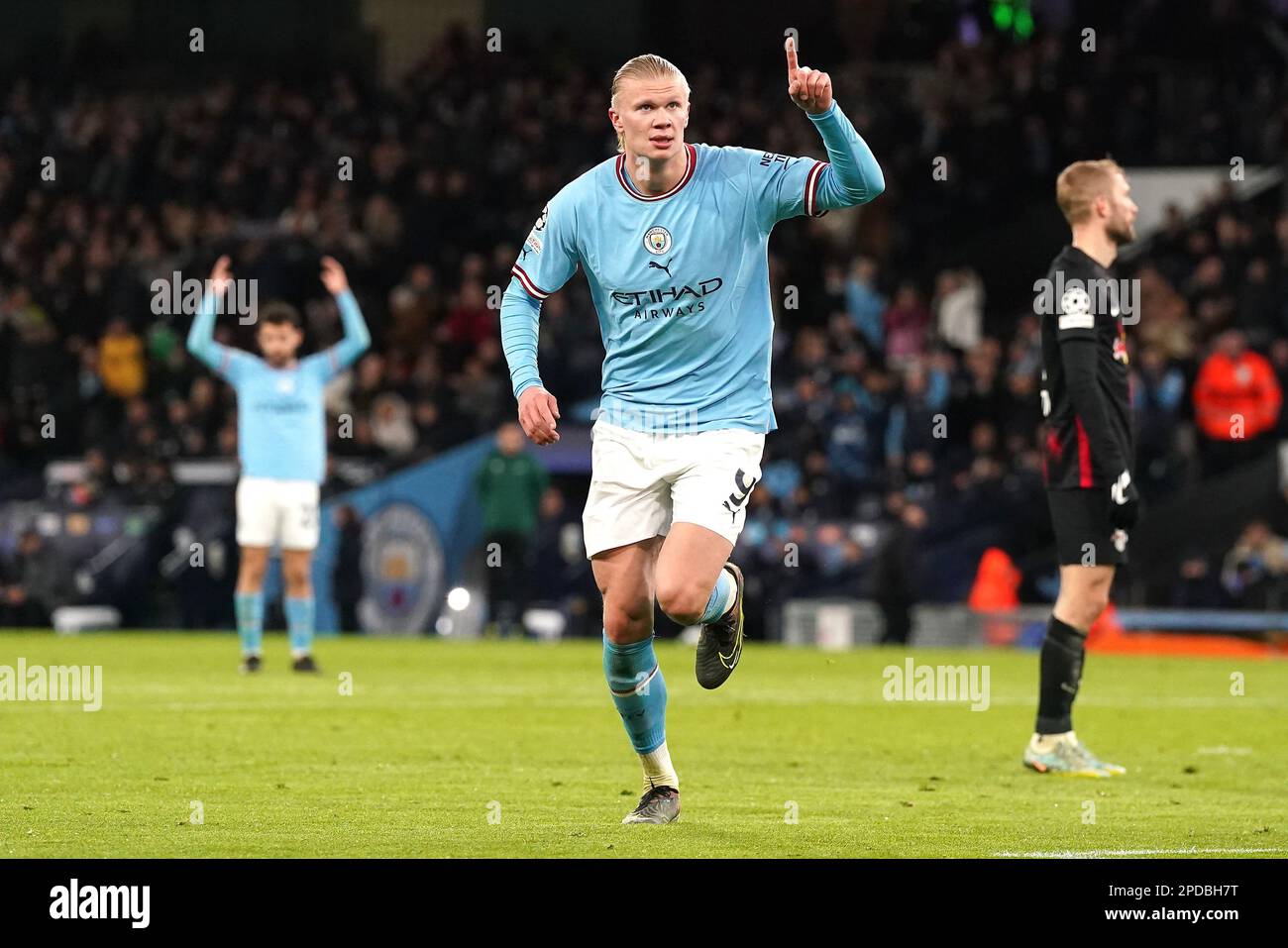 Manchester City's Erling Haaland celebrates scoring their side's sixth ...