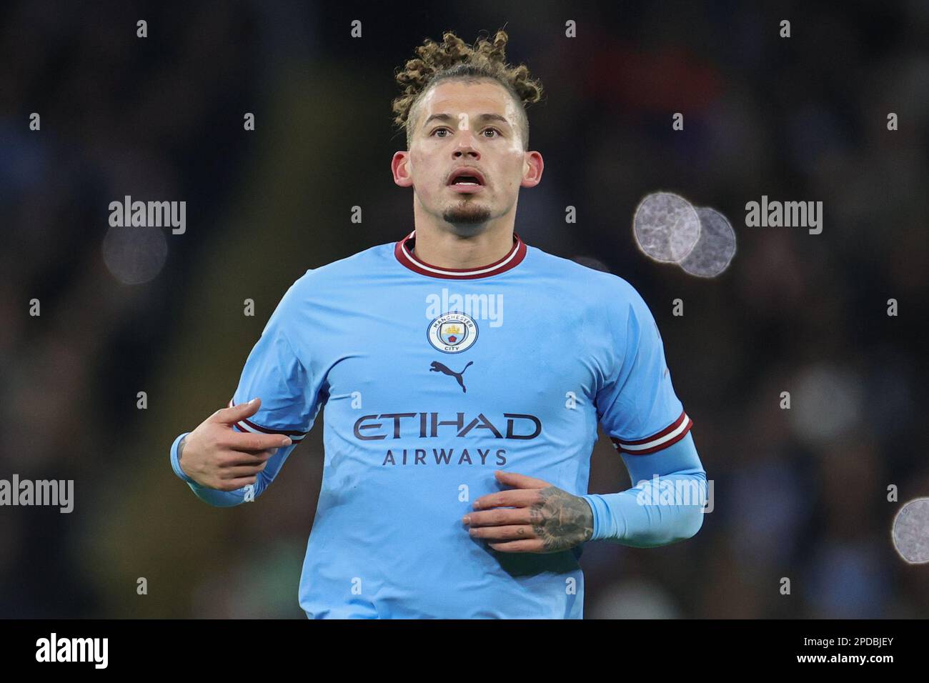 Manchester, UK. 14th Mar, 2023. Kalvin Phillips #4 of Manchester Cityduring the UEFA Champions ...