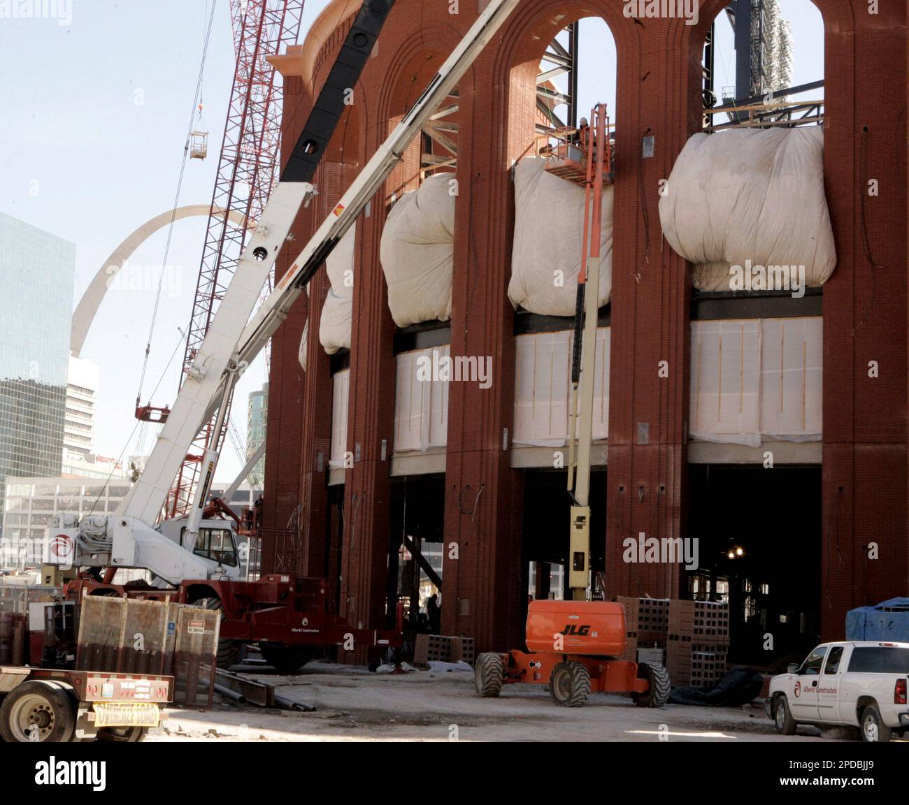 Construction continues on the new Busch Stadium, home of the St. Louis ...