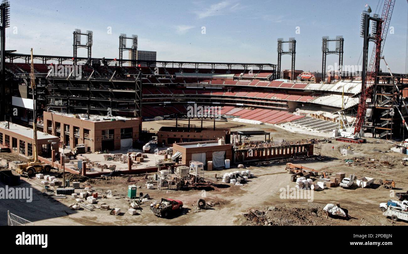 Work continues on the construction at Busch Stadium in St. Louis, home ...