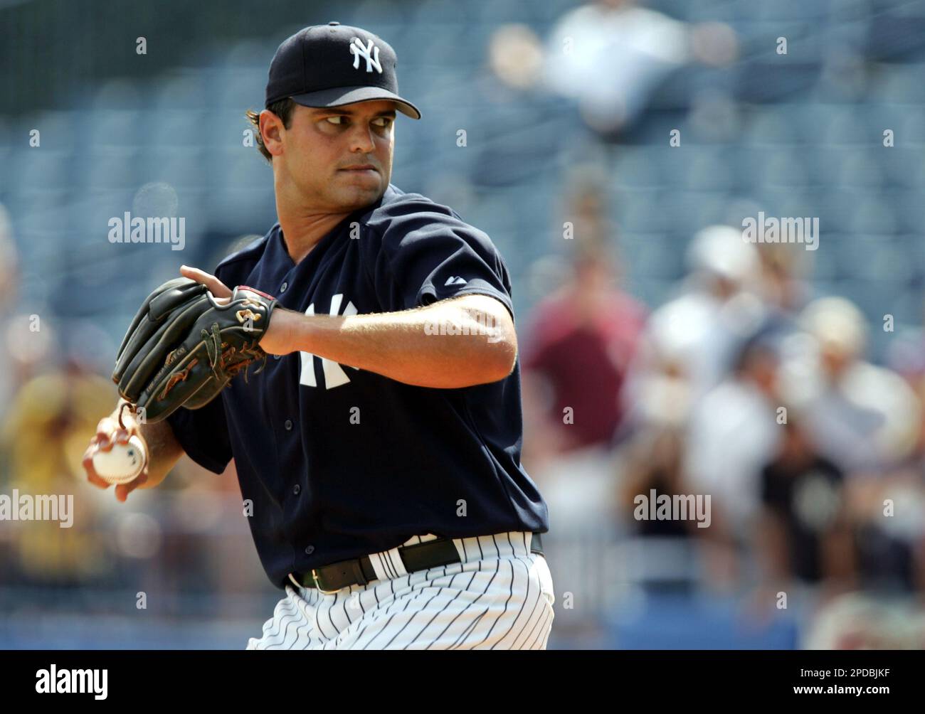New York Yankees pitcher Jaret Wright throws live batting practice ...
