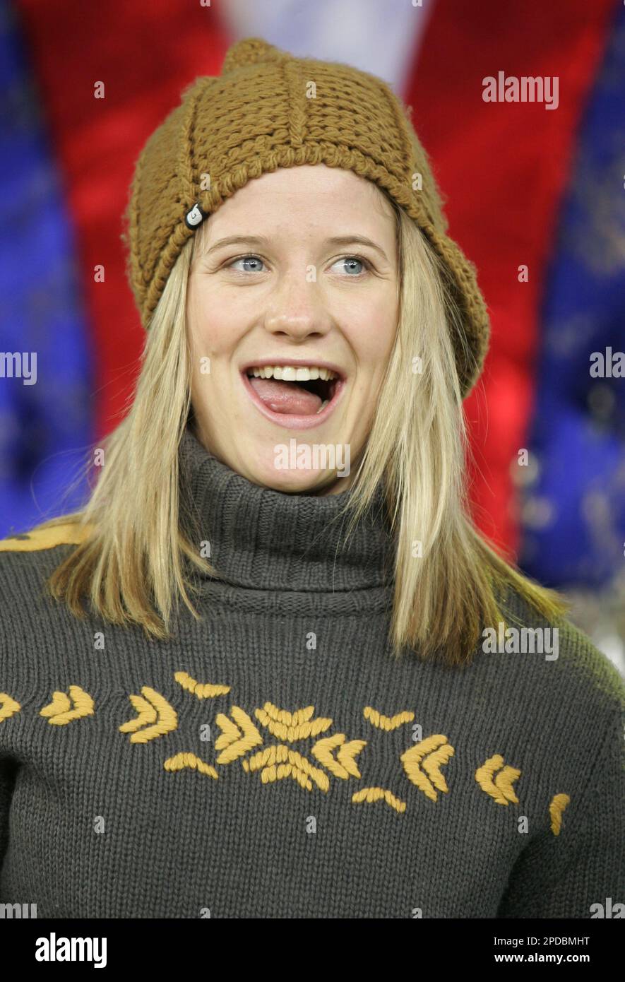 Olympic snowboarder Hannah Teter, of Highlands Ranch, Colo., appears on ...