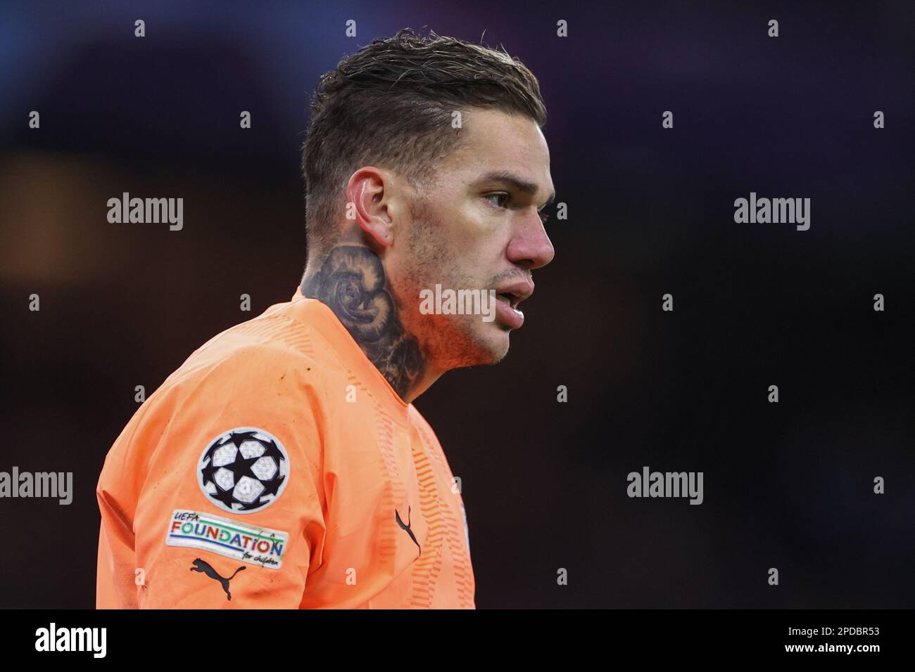 Manchester, UK. 14th Mar, 2023. Ederson #31 of Manchester City during ...