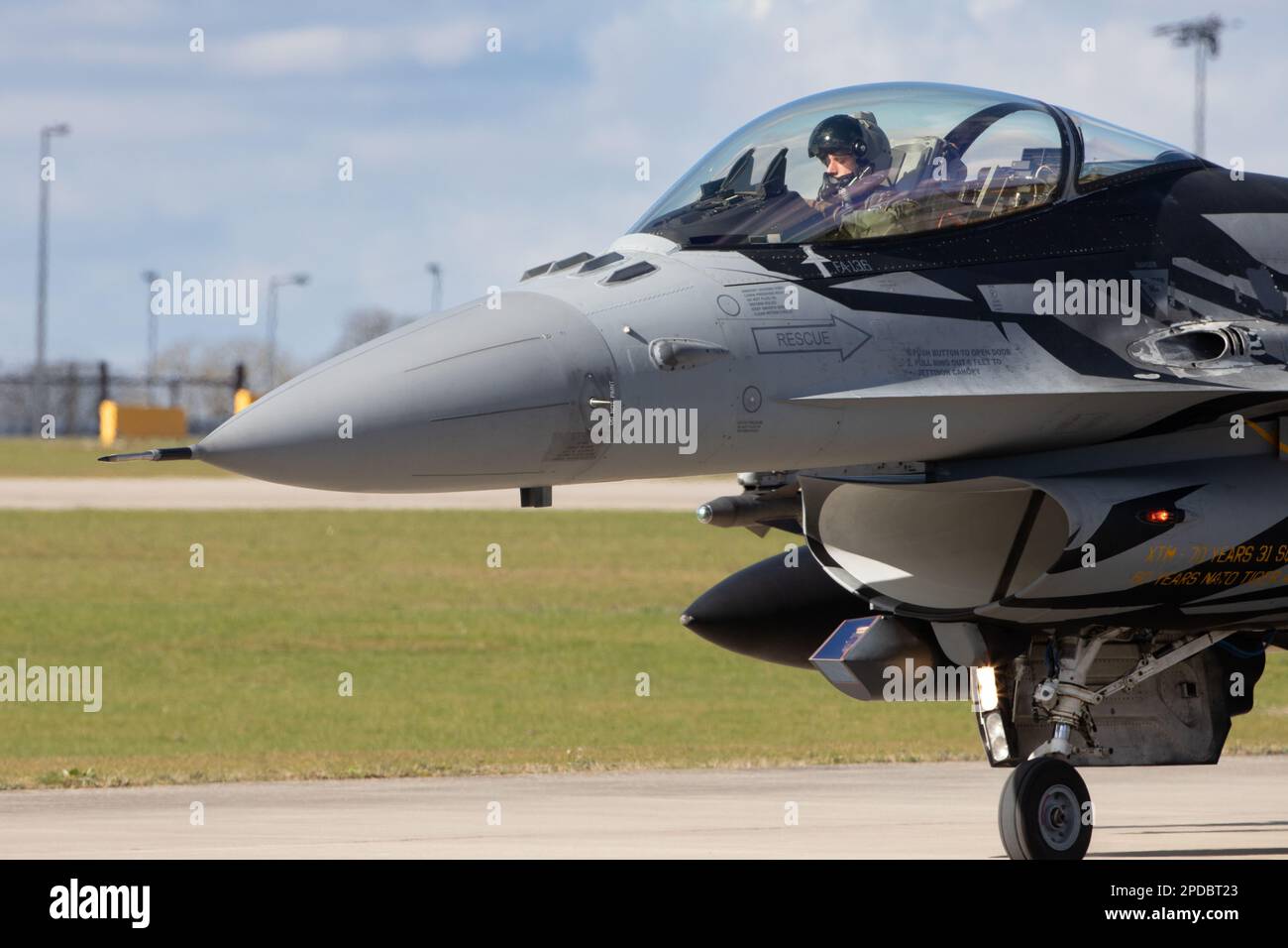 The Belgian Air Force X-Tiger F-16AM Fighting Falcon taxiing at RAF ...