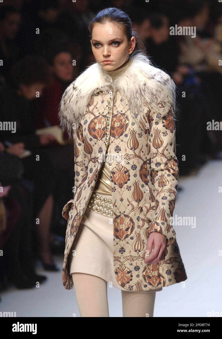 A model wears an outfit from Pollini by Rifat Ozbek Autumn/Winter 2006/ ...