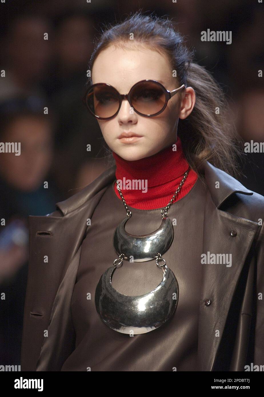 A model wears an outfit from Pollini by Rifat Ozbek Autumn/Winter 2006/ ...