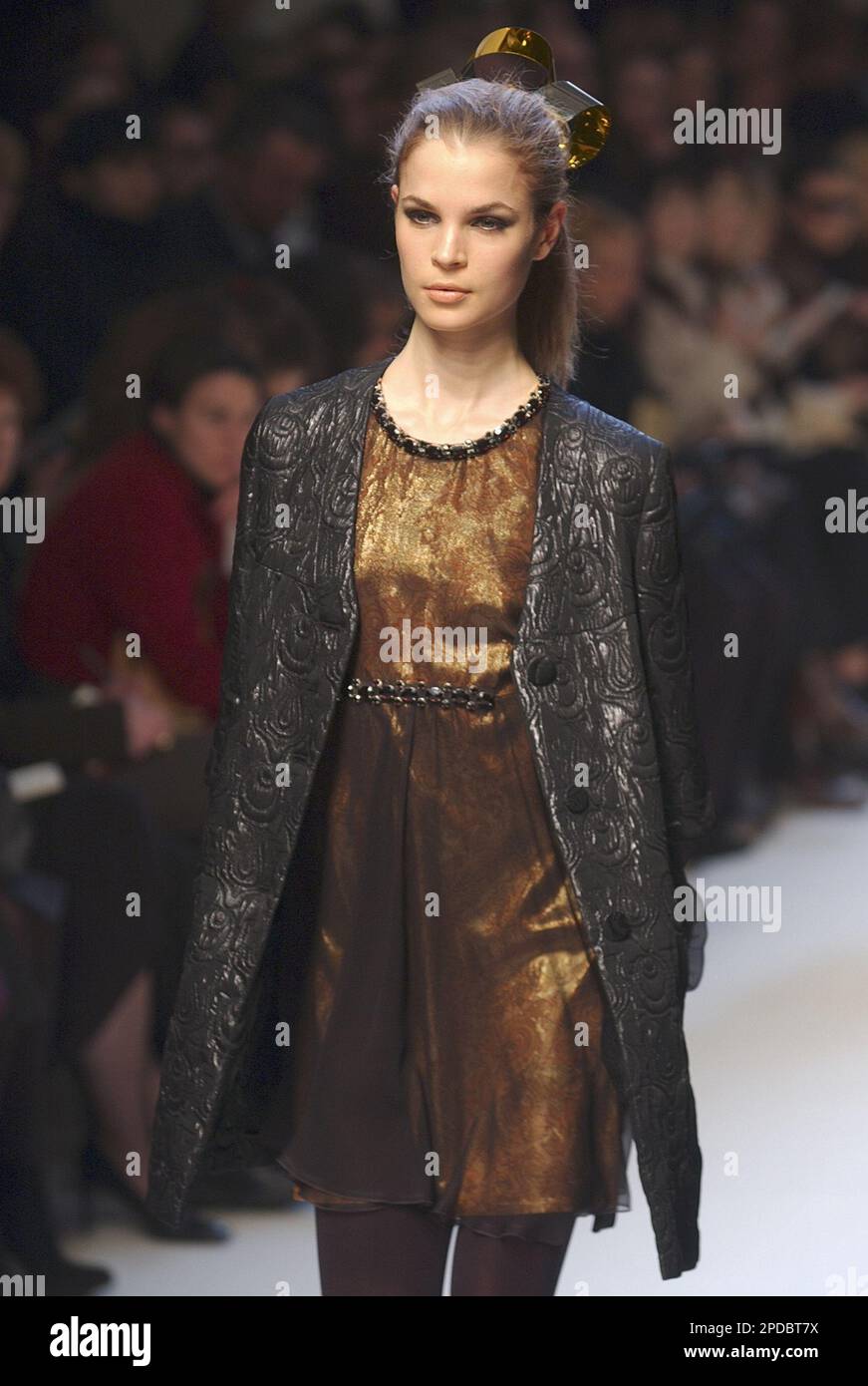 A model wears an outfit from Pollini by Rifat Ozbek Autumn/Winter 2006/ ...