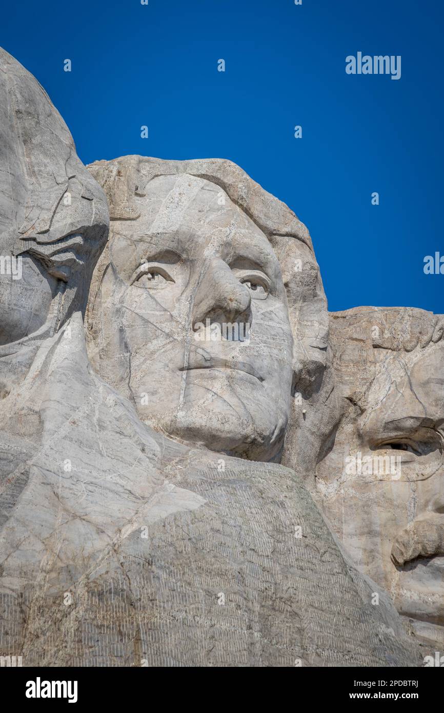 The bust of President Thomas Jefferson carved Borglum into the Black ...