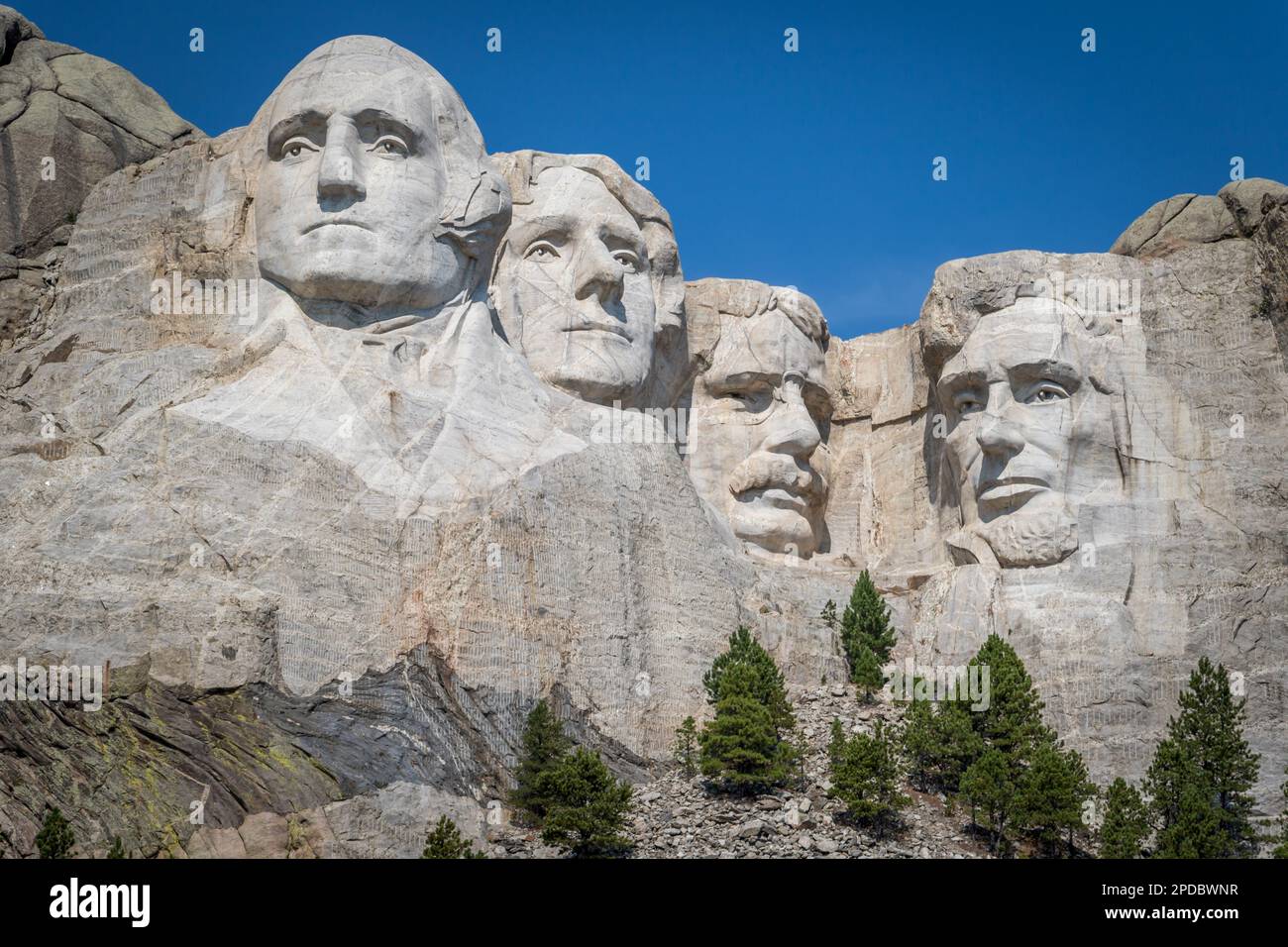 The busts of Presidents George Washington, Thomas Jefferson, Teddy ...