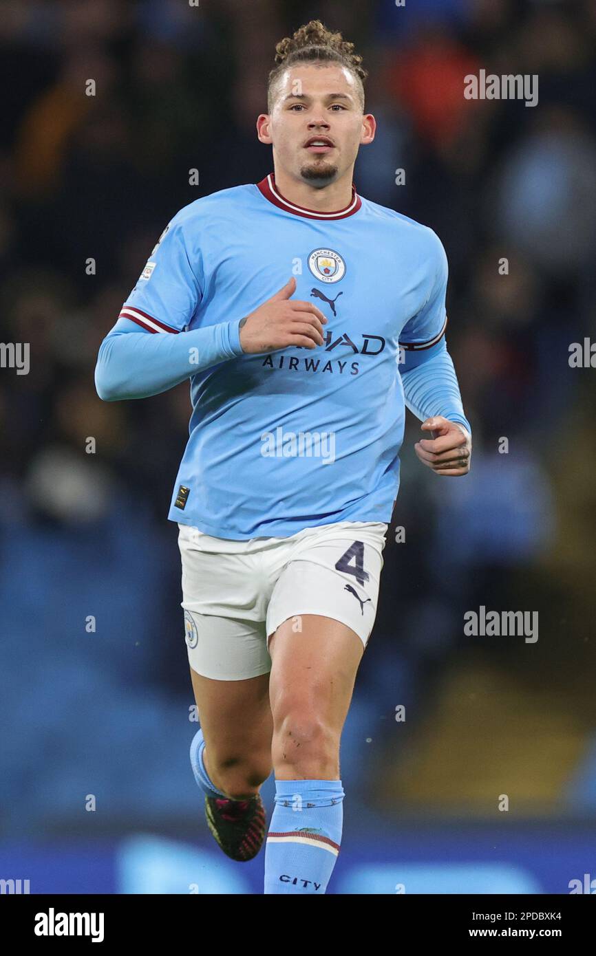 Manchester, UK. 14th Mar, 2023. Kalvin Phillips #4 of Manchester City during the UEFA Champions ...
